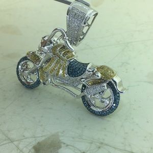 Accessories | Custom Design Diamond Ghost Rider White Gold Bike | Poshmark